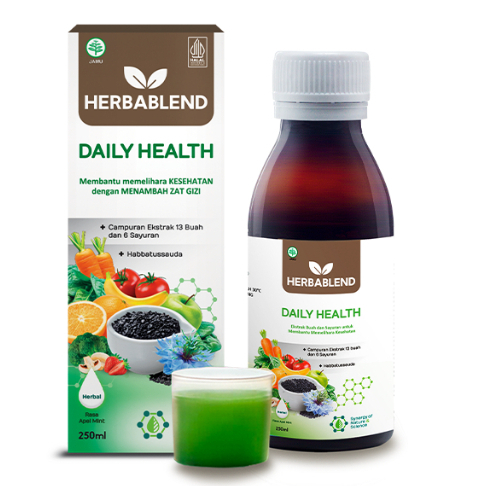 Jual HERBABLEND DAILY HEALTH 250ML HABBATUSSAUDA MULTIVITAMIN SAYUR ...