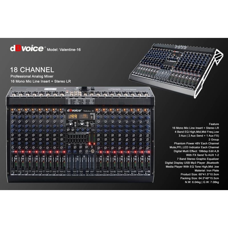 Jual mixer audio DB Voice Valentine 16 channel mixer 16 channel ...