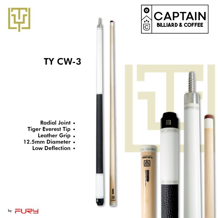 Jual TY CW Series By Fury New Low Deflection Shaft Cue Billiard ...