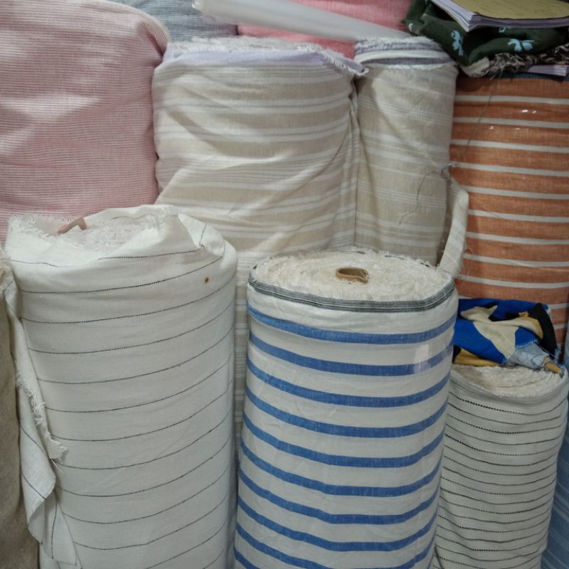 Jual Kain Linen Salur - pure linen - linen barbis - harga per setengah ...