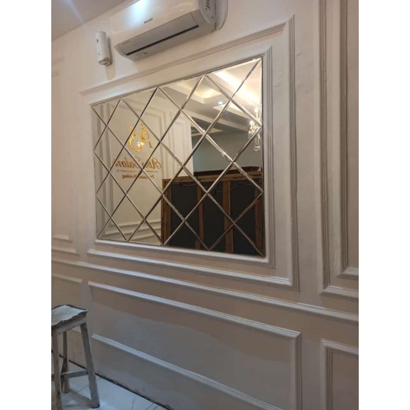 Jual Custom kaca cermin bevel dekorasi dinding tebal 5mm/cermin bevel ...