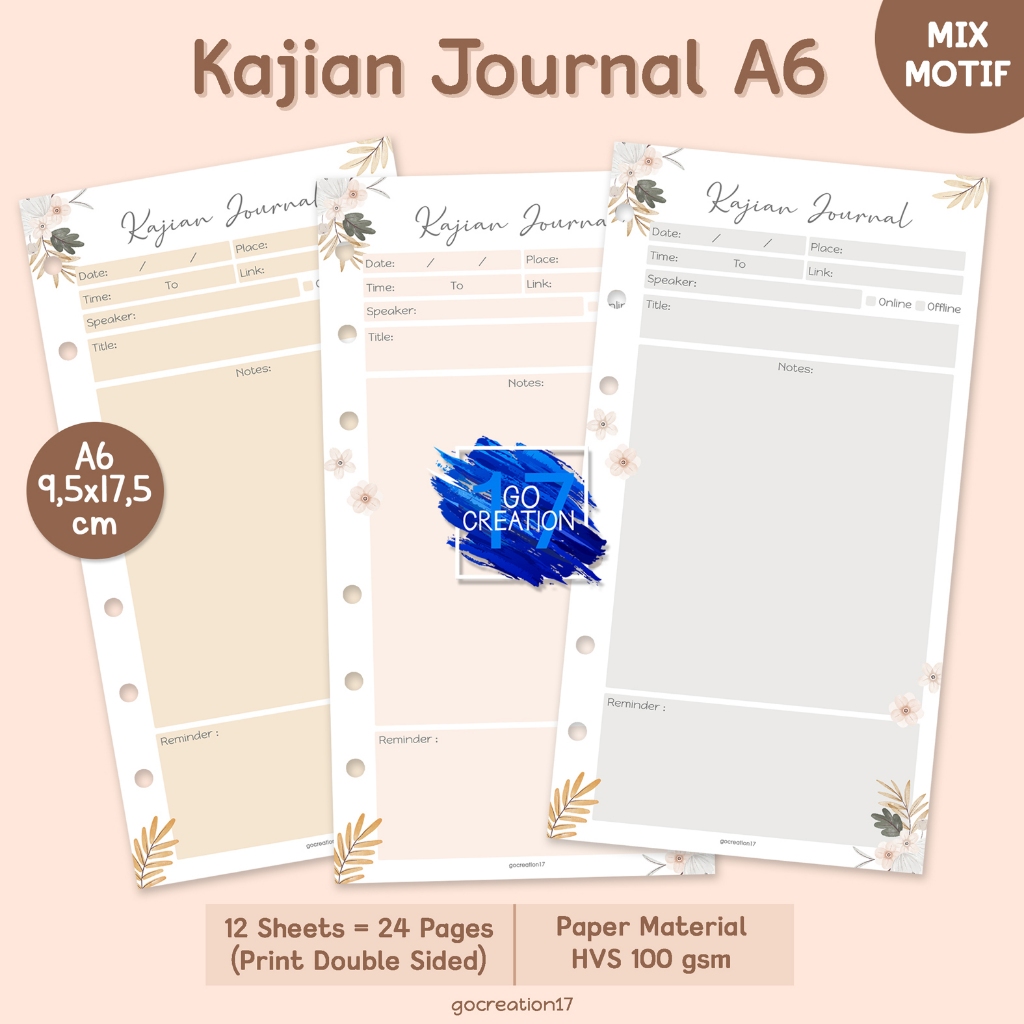 Jual Buku Planner Refill Kertas Binder Kajian Journal Ceramah Jurnal ...