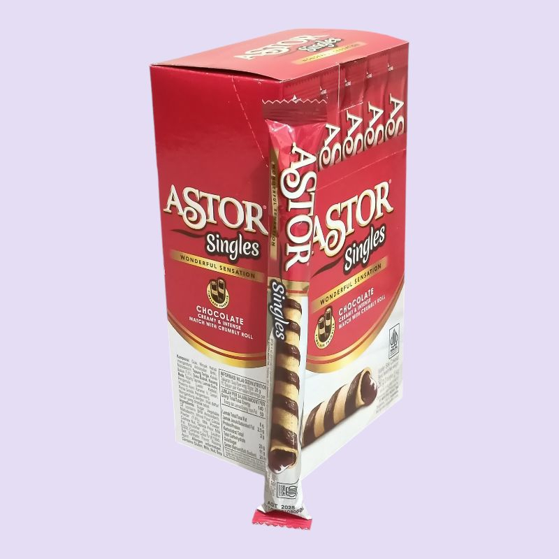 Jual Astor Stick Single Double Coklat Wafer Roll [20 stick/box ...