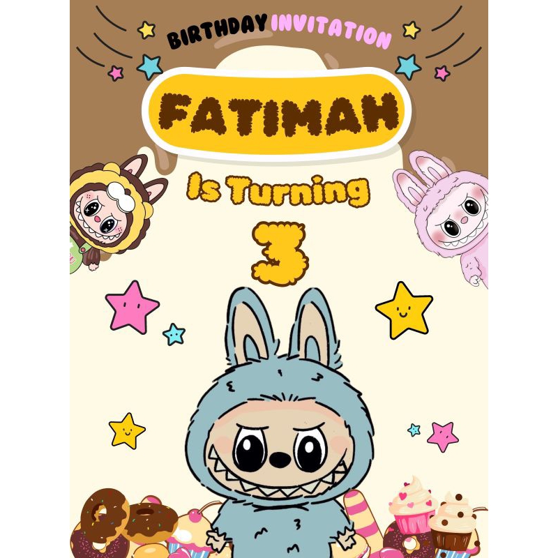 Jual Undangan Ulang Tahun Digital Labubu | Shopee Indonesia