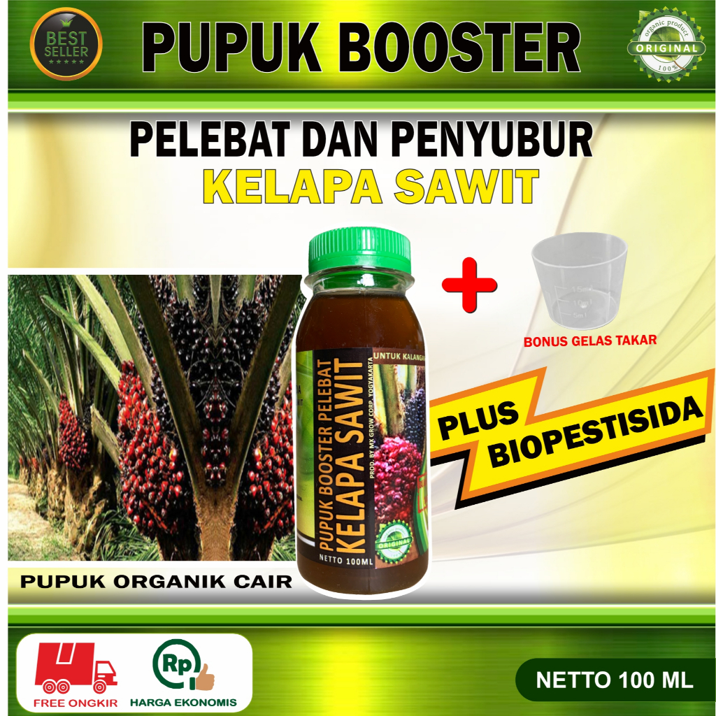 Jual Pupuk Organik Cair Pelebat Penyubur KELAPA SAWIT 100 ml / Booster ...