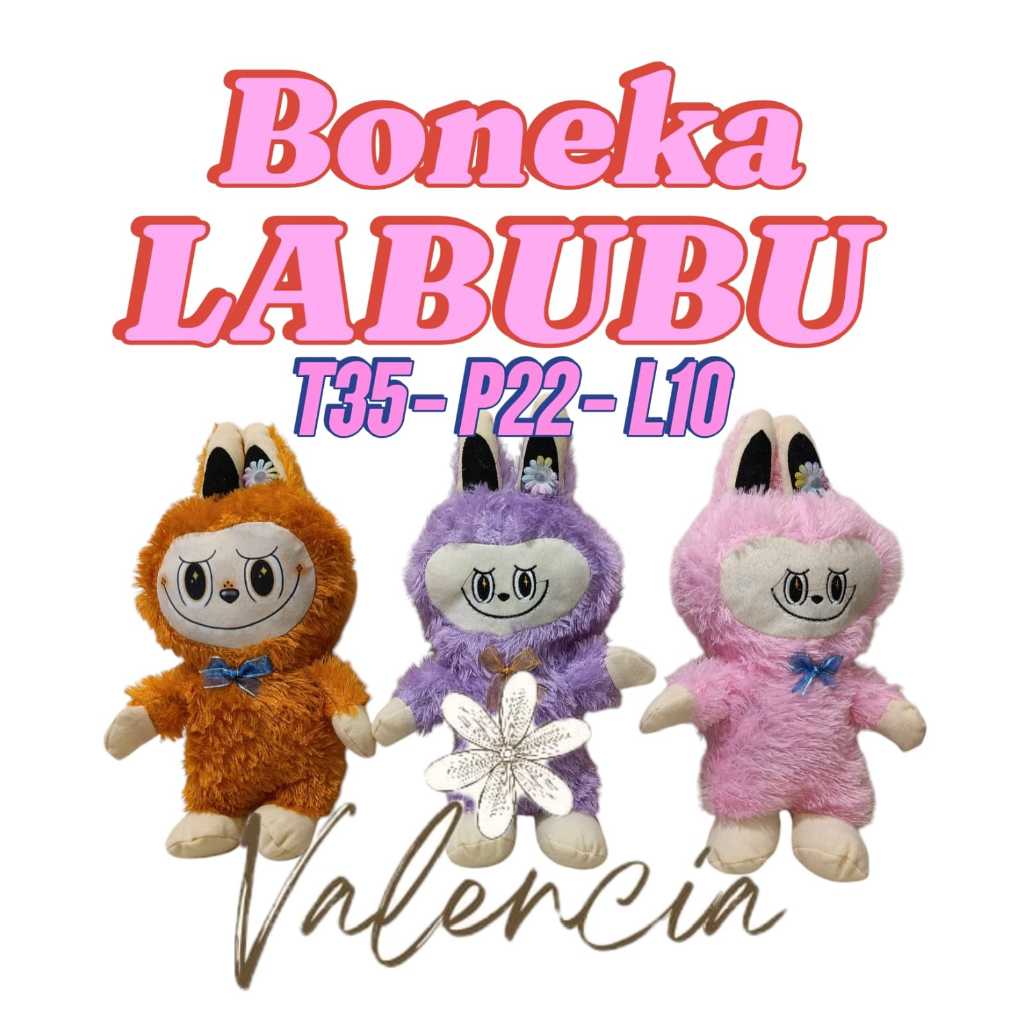 Jual Boneka LABUBU Ukuran 35x22x10 Tersedia 3 Warna Pink Coklat Ungu ...