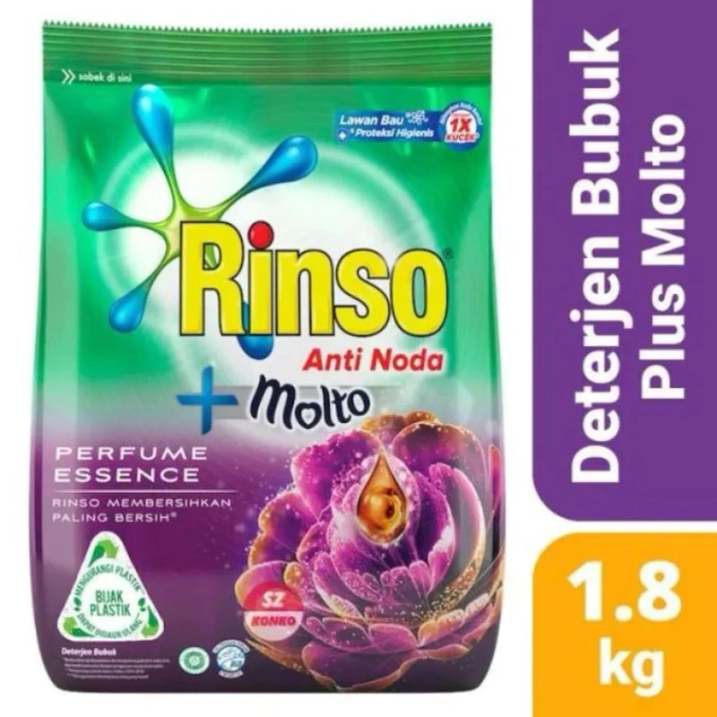 Jual Rinso Detergent Bubuk Kemasan 1,8 KG (PERFURME ESSENCE) | Shopee ...