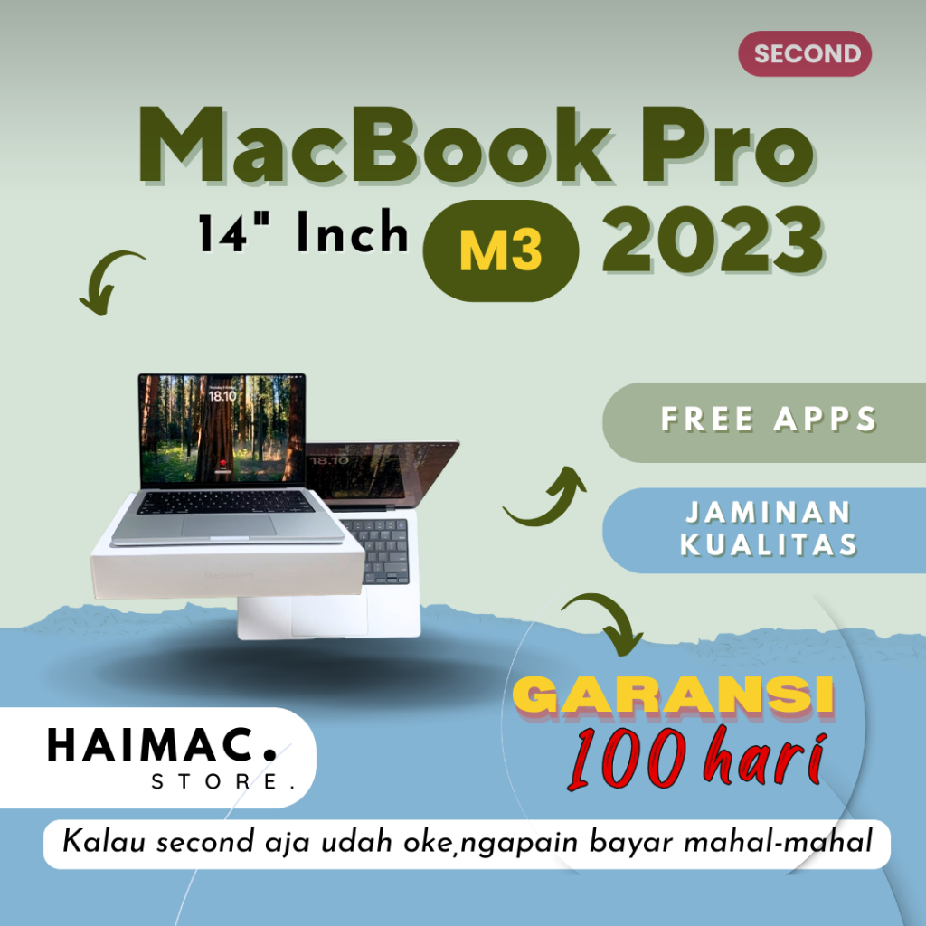 Jual MacBook Pro M3 | M3 Pro | Max 2023 14 Inch RAM 8 GB 16 GB SSD 512 ...