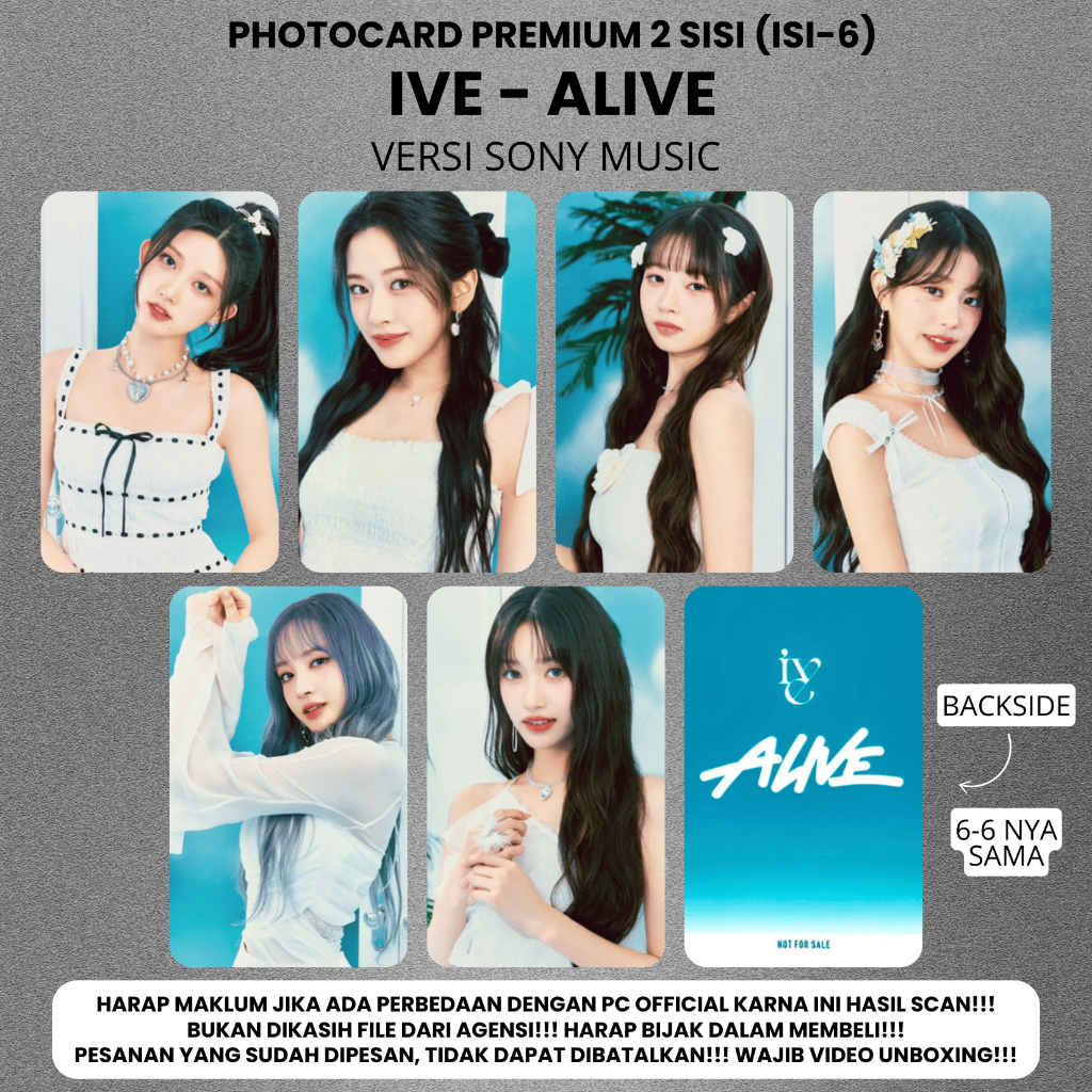 Jual (ISI 6 PCS) Photocard IVE ALIVE - PC Premium 2 Sisi Kartu Kpop Merch Unofficial | Shopee ...