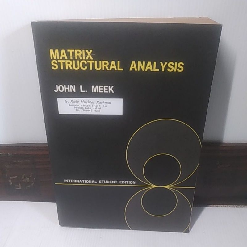 Jual buku matrix structural analysis JOHN L. MEEK INTERNATIONAL STUDENT ...