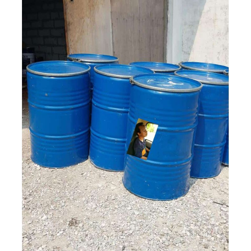 Jual drum besi tutup lebar 200 liter/ drum sampah/drum serba guna/ tong ...