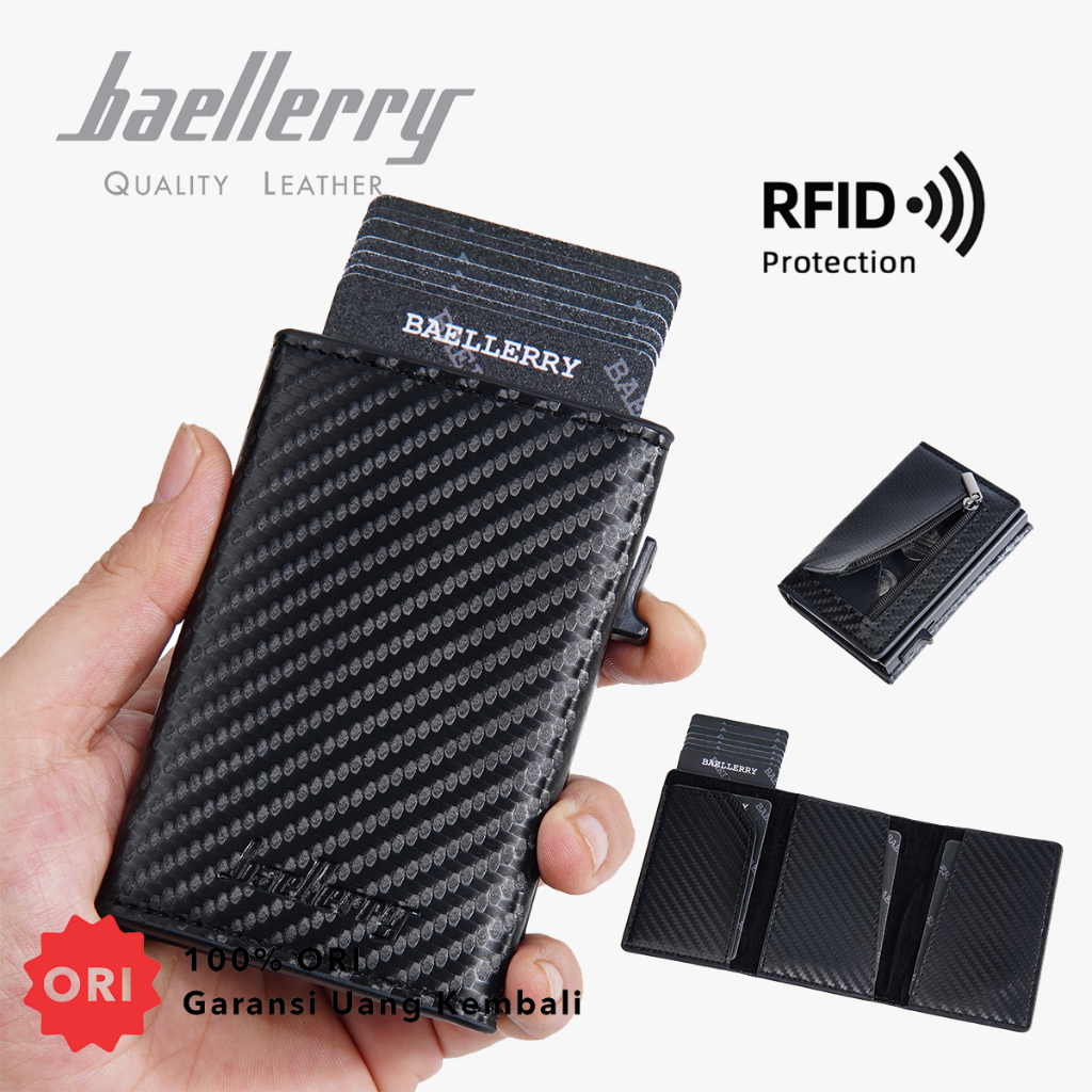 Jual BAELLERRY K9319 Dompet Kartu Pria RFID Protect Bahan Kulit PU ...