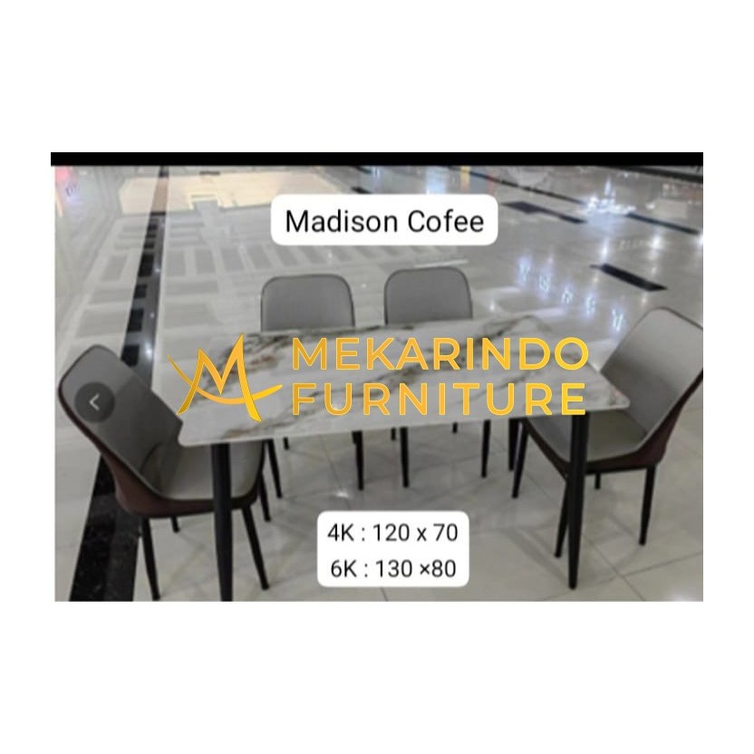 Jual Meja Makan Minimalis Marmer MADISON DINING TABLE COFFEE 4 KURSI ...
