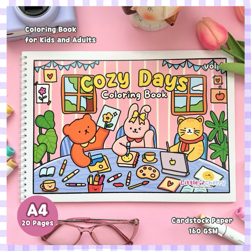 Jual Cozy Days Coloring Book Buku Mewarnai by Little Cherry | Shopee ...