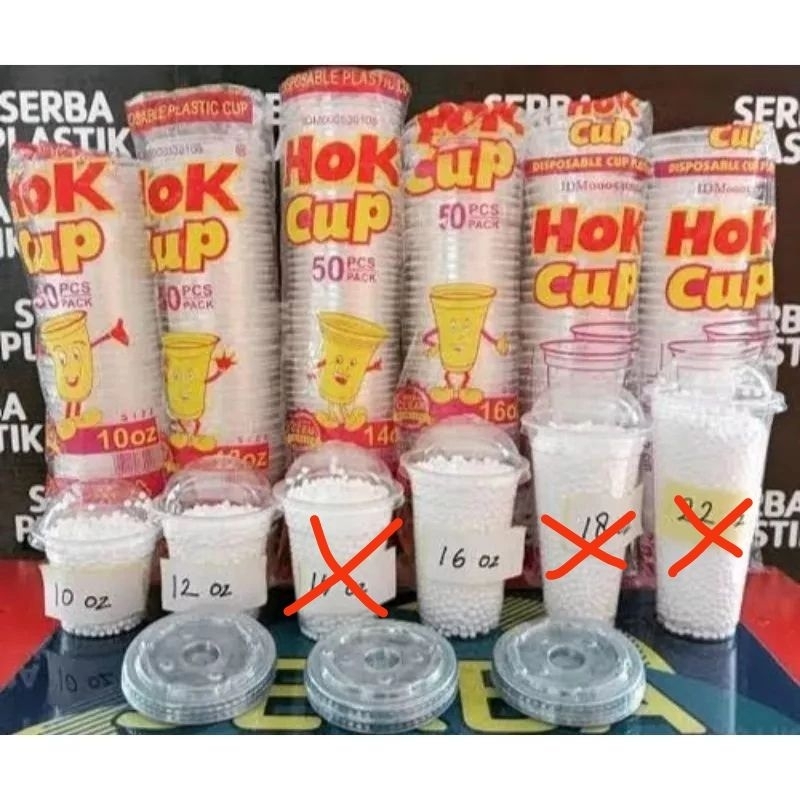 Jual Cup Pop es Hok uk 8 10 12 16 oz 1 slop isi 50 pcs | Shopee Indonesia