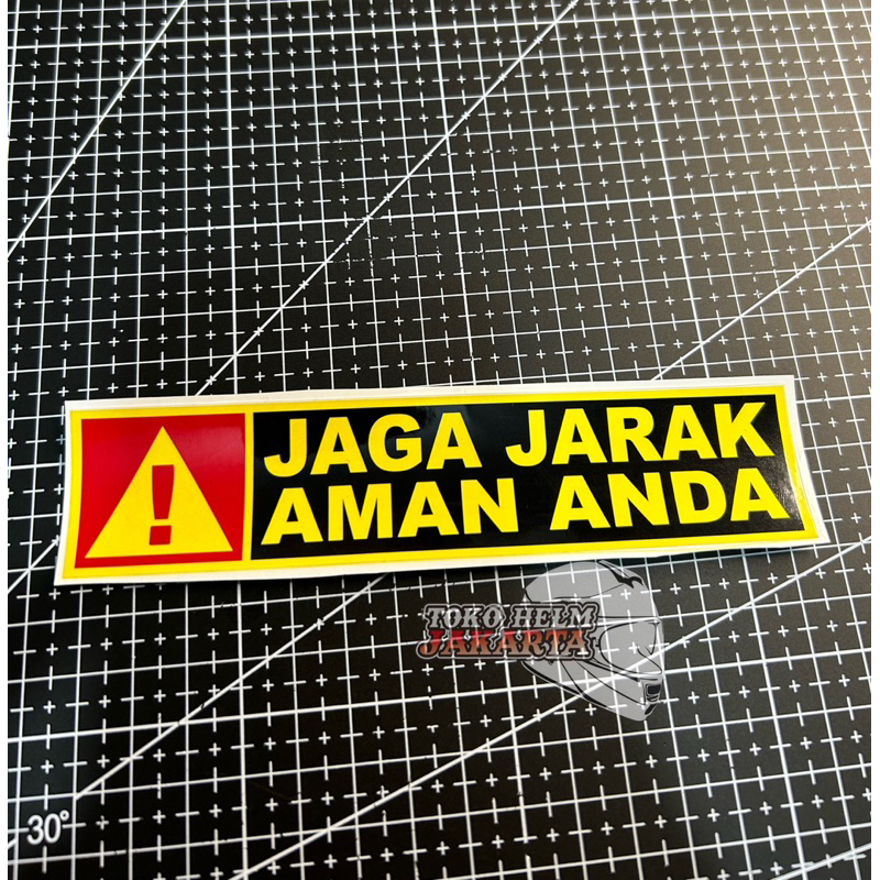 Jual Sticker JAGA JARAK AMAN ANDA ukuran 14,9x3,5cm | Shopee Indonesia