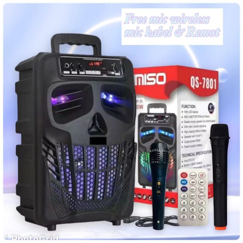 Jual Speaker Bluetooth Wireless Plus Mik Karaoke Kimiso 7801 8inch Led ...