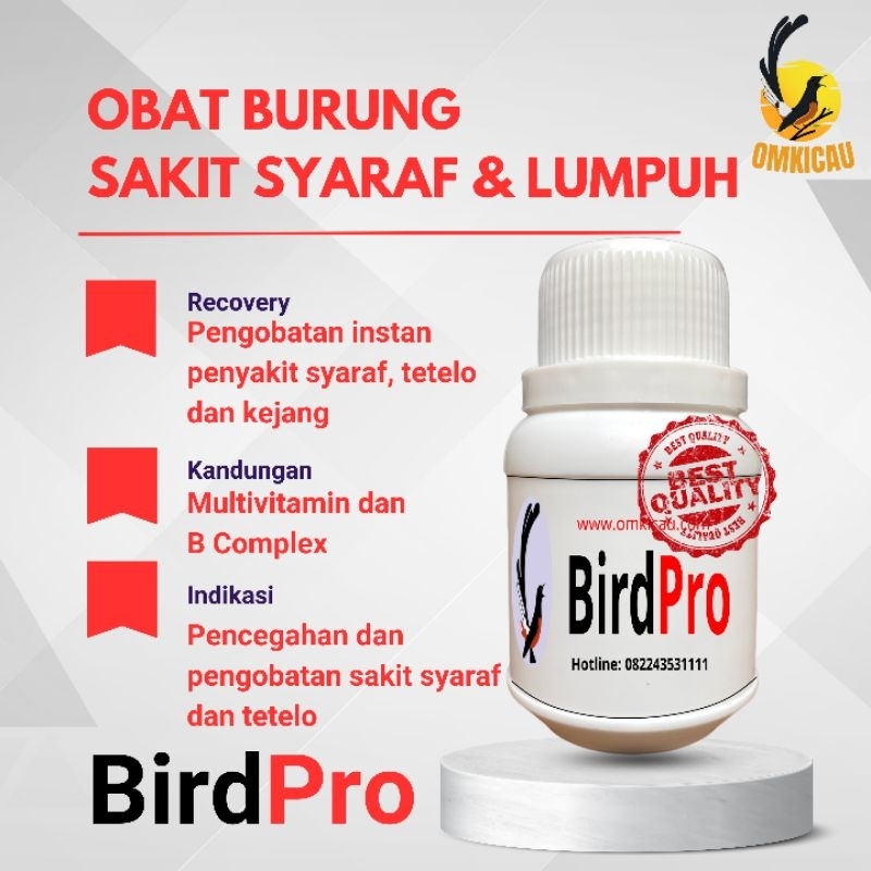 Jual Bird Pro Om Kicau Obat Syaraf Burung Tetelo dan Kejang (Serbuk ...
