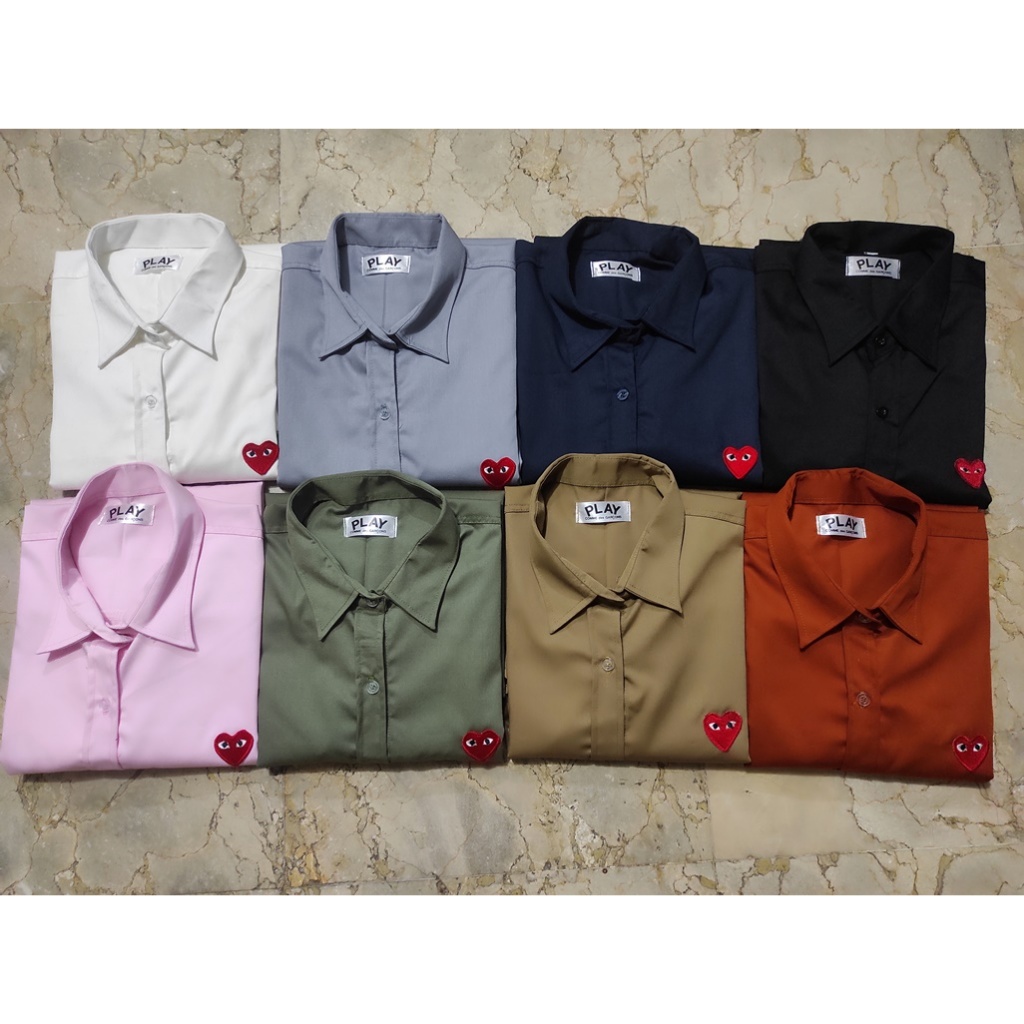 Jual Kemeja CDG PLAY Shirts Warna Colorful Unisex Heart Hati (PO ...