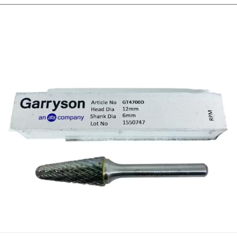 Jual Carbide burr Garryson 6 x 12 GT4700D tuner rotary 6 x 12 kerucut ...