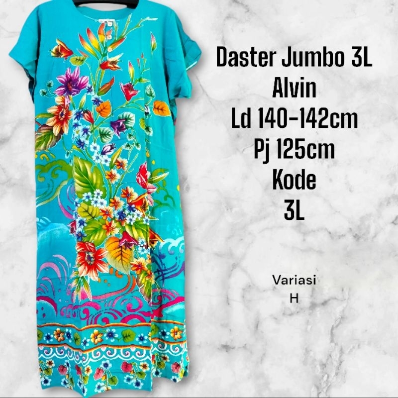 Jual Daster Jumbo 3L Batik Alvin Kancing Depan Busui Friendly (KT 3L ...