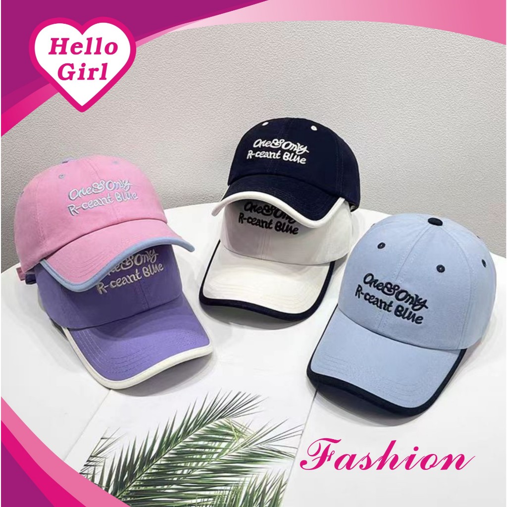Jual (Hello Girl)MZ07 Topi Baseball Unisex Topi Bordir Motif Tulisan ...