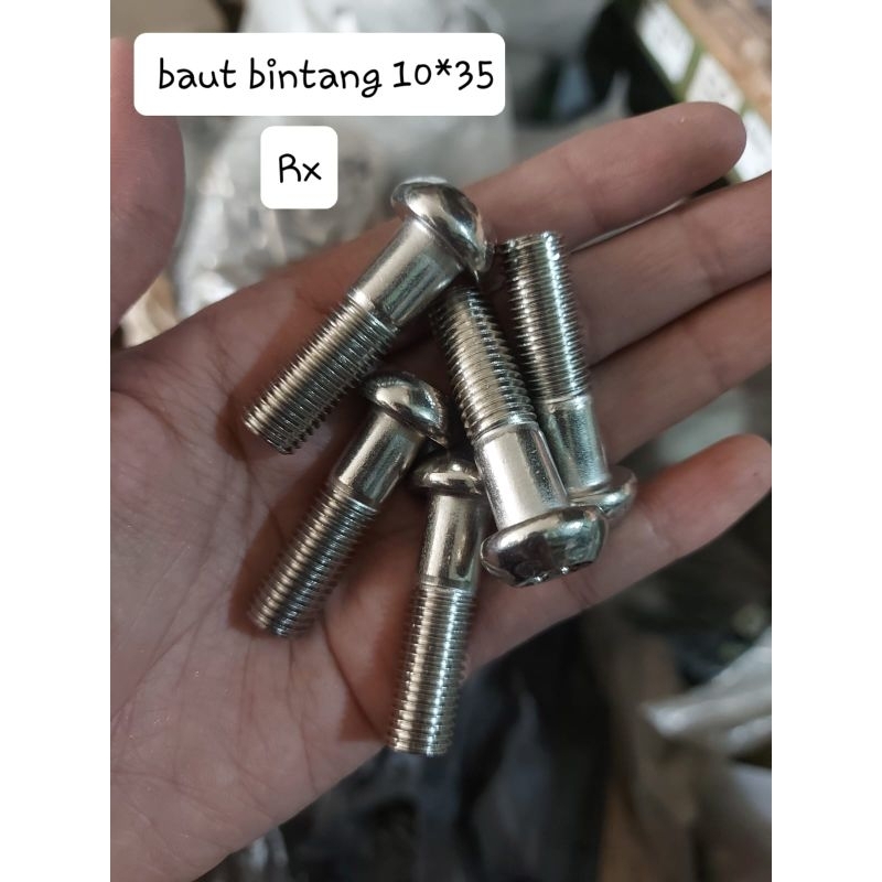 Jual BAUT BINTANG RX NEKEL 10 x 35 ISI 3PC | Shopee Indonesia