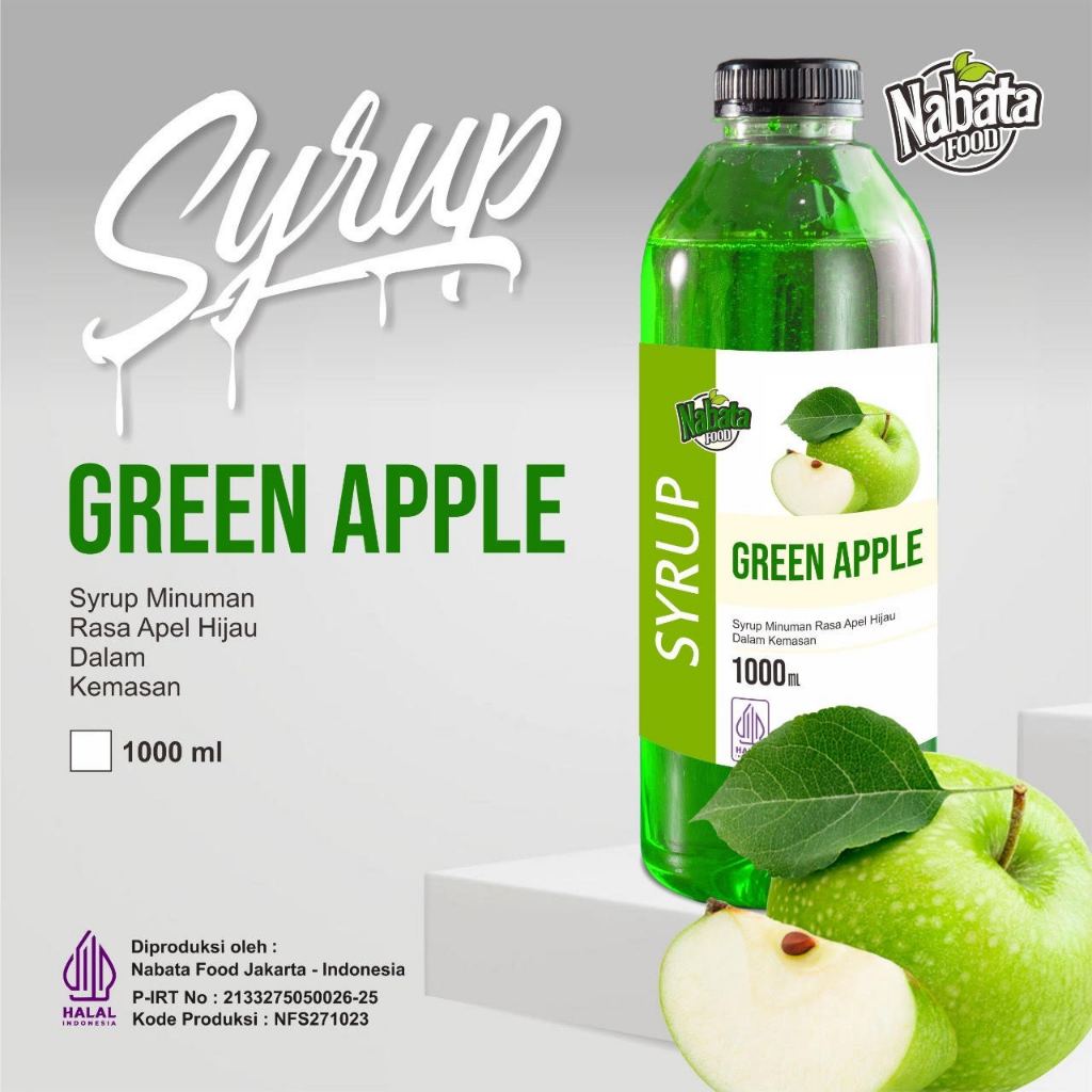 Jual Green Apple Syrup Nabata Drink 1000 ML - Sirup Rasa Apel Hijau 1 ...