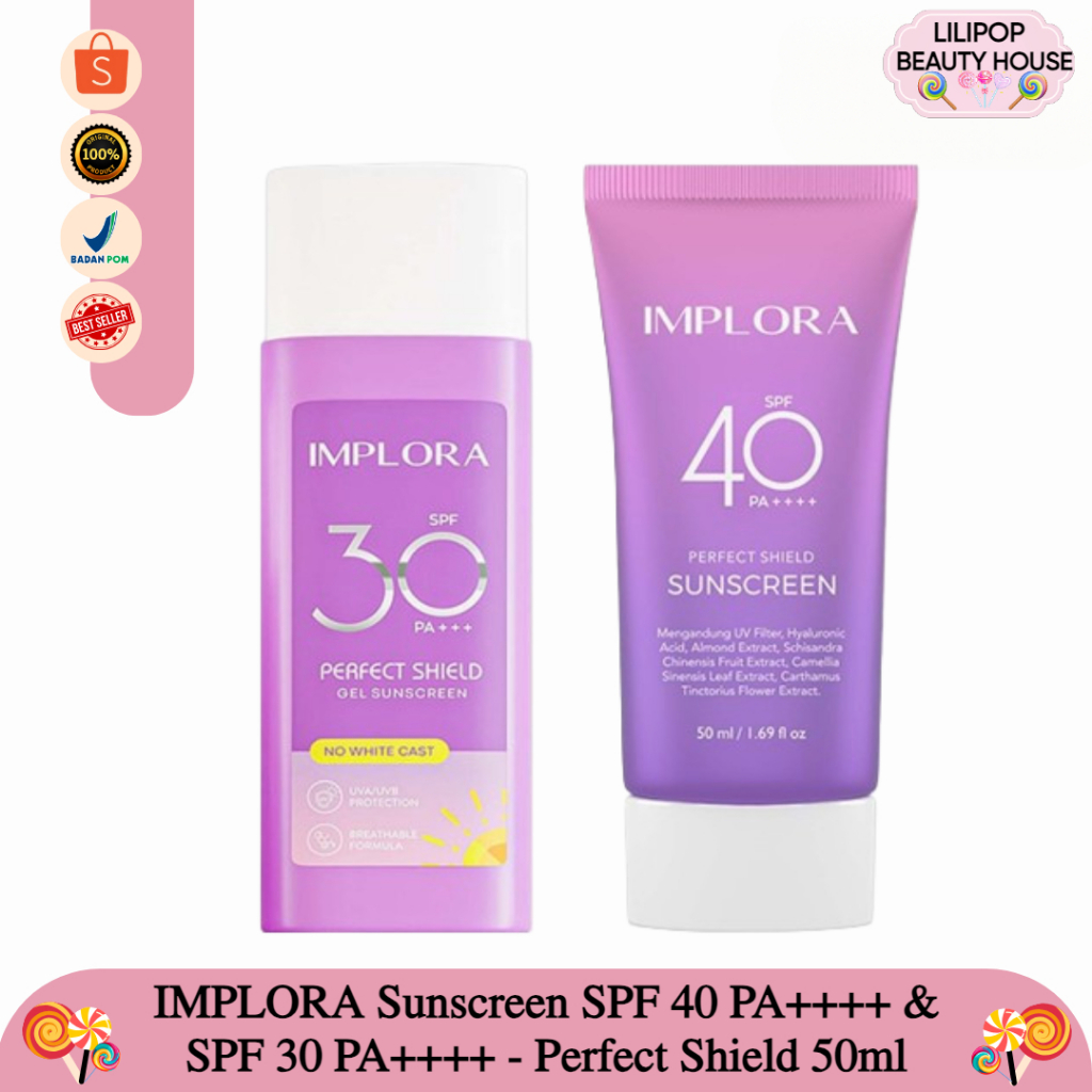 Jual IMPLORA Sunscreen SPF 40 / SPF 30 PA++++ 50ml – Sunblock Wajah ...