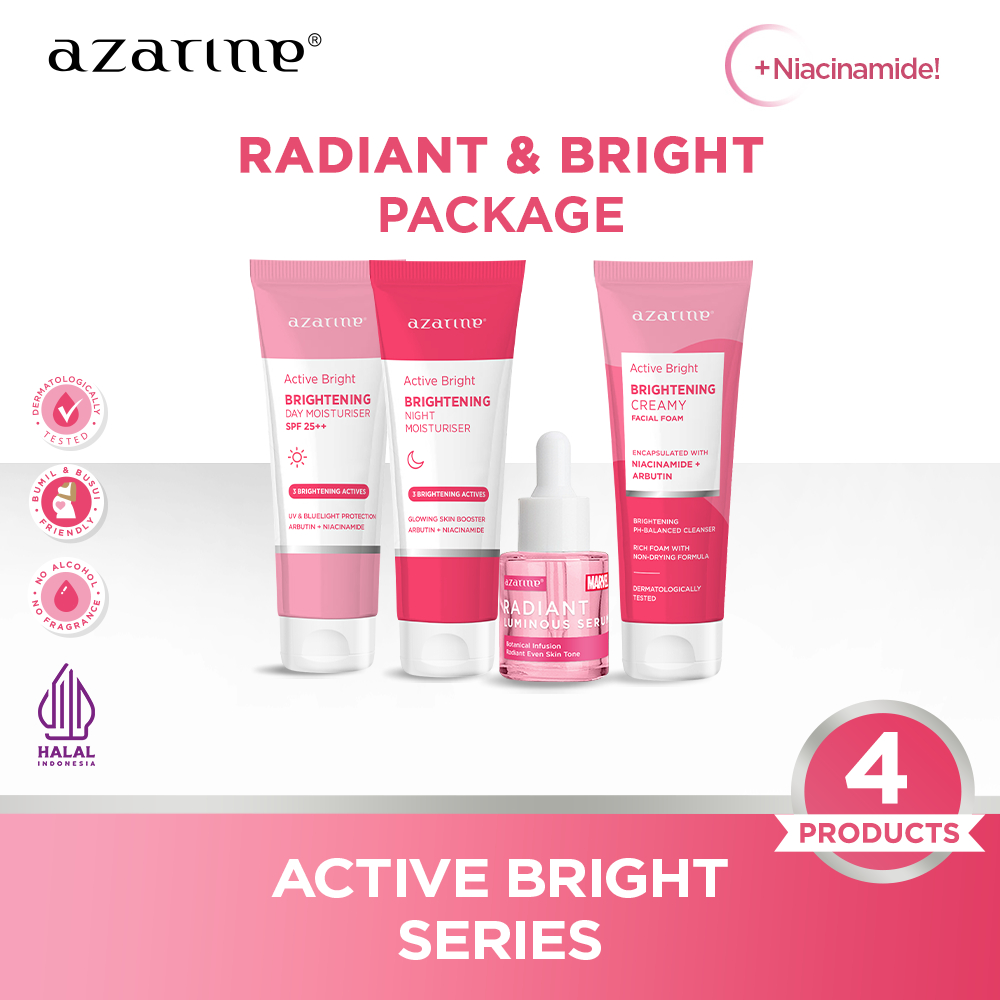 Jual Azarine Active Bright Series Treatment Paket Skincare Untuk Remaja ...