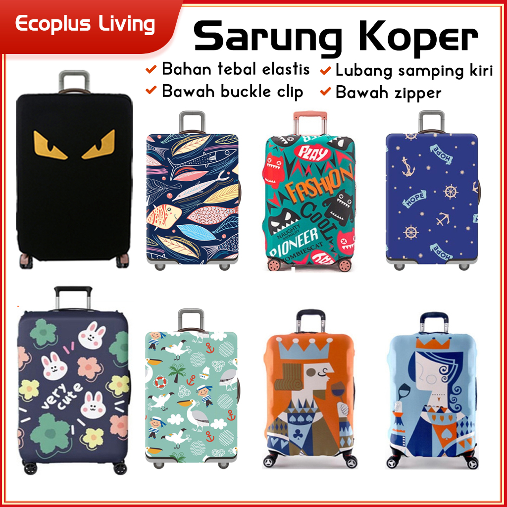 Jual Sarung Pelindung Koper Cover Tebal Luggage Elastis Motif Lucu Cute ...