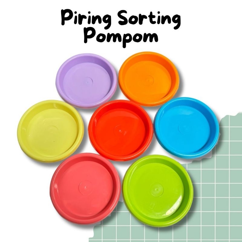 Jual Piring Sorting Pompom / Piring Montessori / Piring Sorting Color ...