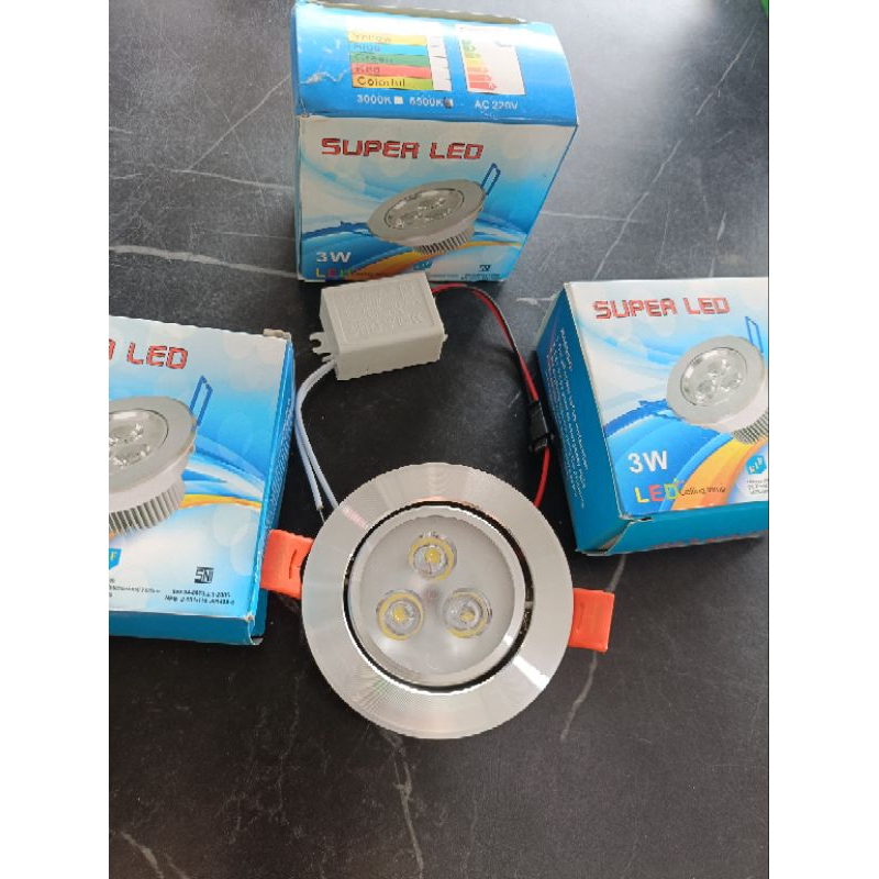 Jual SUPER LED Lampu Downlight spotlight LED dengan 3mata dan 3watt ...