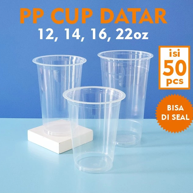 Jual Plastic Cup PP / Gelas Plastik Cup PP Tebal 12/14/16/22 oz Bisa ...