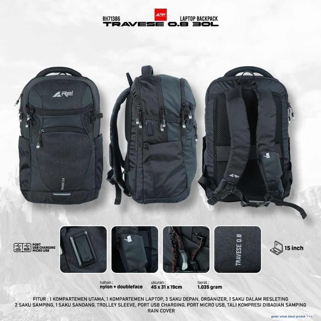 Jual Tas Ransel Pria Travese 0.8 30 Liter Arei Outdoorgear | Shopee ...