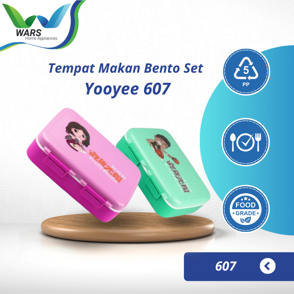 Jual WARS Lunch Box Tempat Makan Bento Set Yooyee 607 | Shopee Indonesia