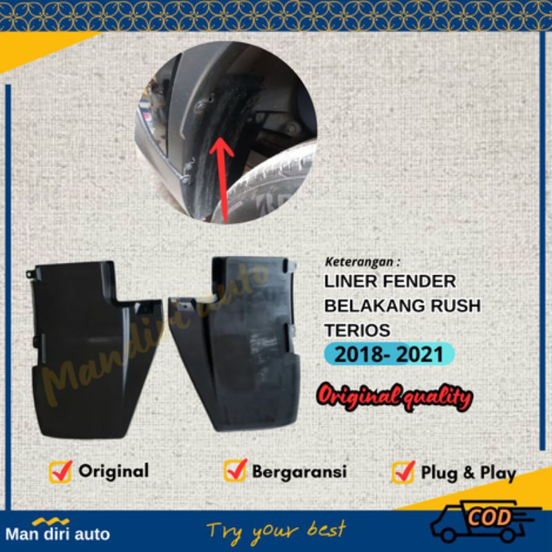 Jual Liner Fender Belakang Rush Terios 2018 2019 2020 2021 | Shopee ...