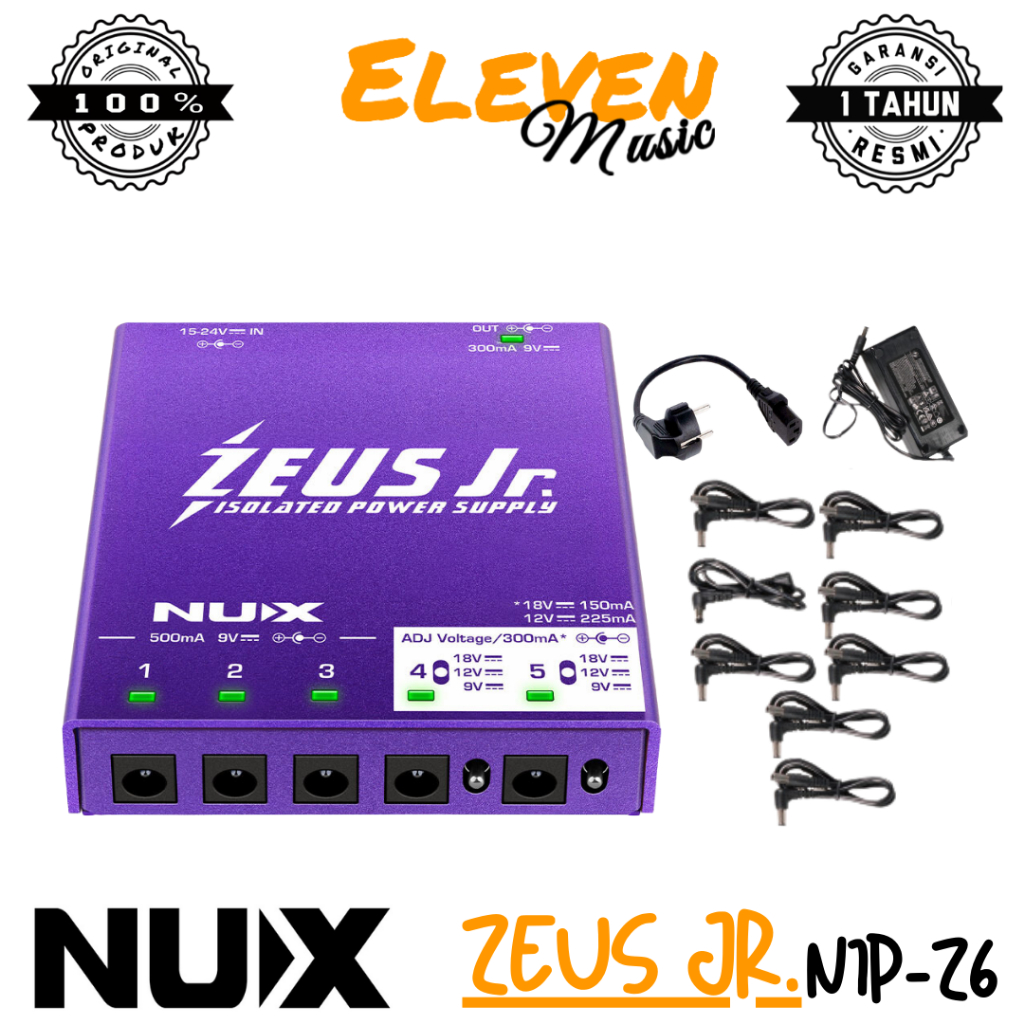 Jual NUX ZEUS Jr. Isolated Guitar Pedal Power Supply NIP-Z6 Original ...