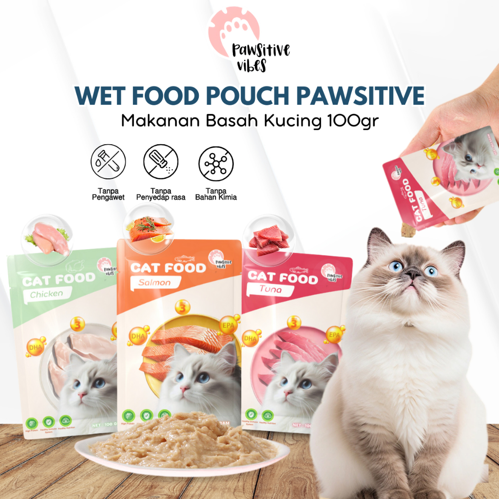 Jual Pawsitive Vibes Wet Food Premium Pouch 100gr Makanan Kucing Basah ...
