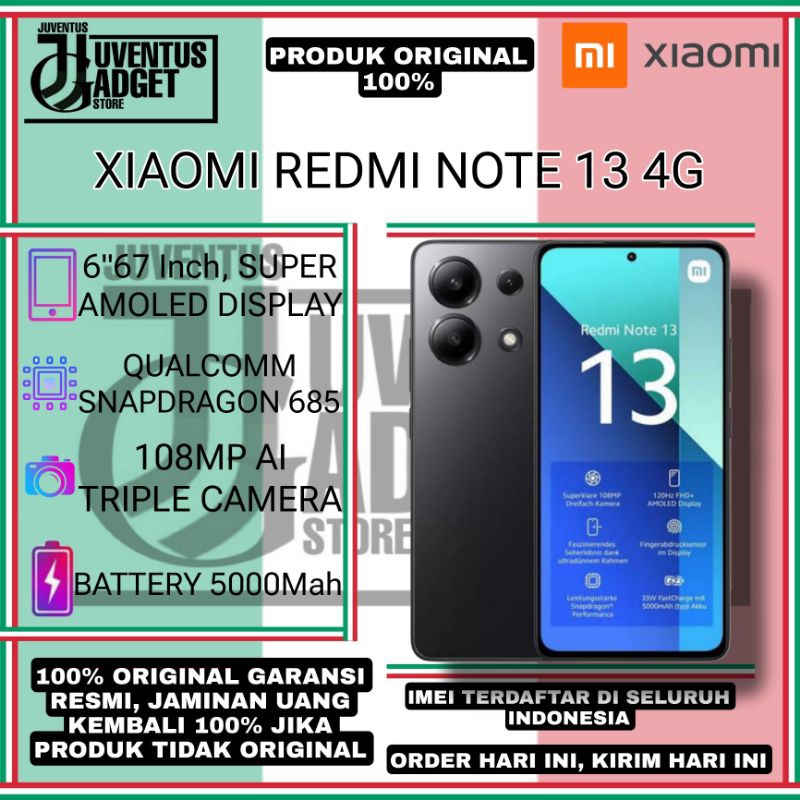 Jual XIAOMI REDMI NOTE 13 4G GARANSI RESMI TAM XIAOMI 100% ORIGINAL GARANSI RESMI XIAOMI ...