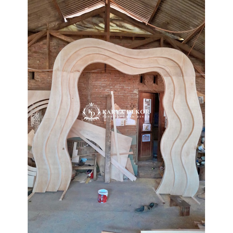 Jual gapura pernikahan / pintu masuk pernikahan model gelombang / gate ...