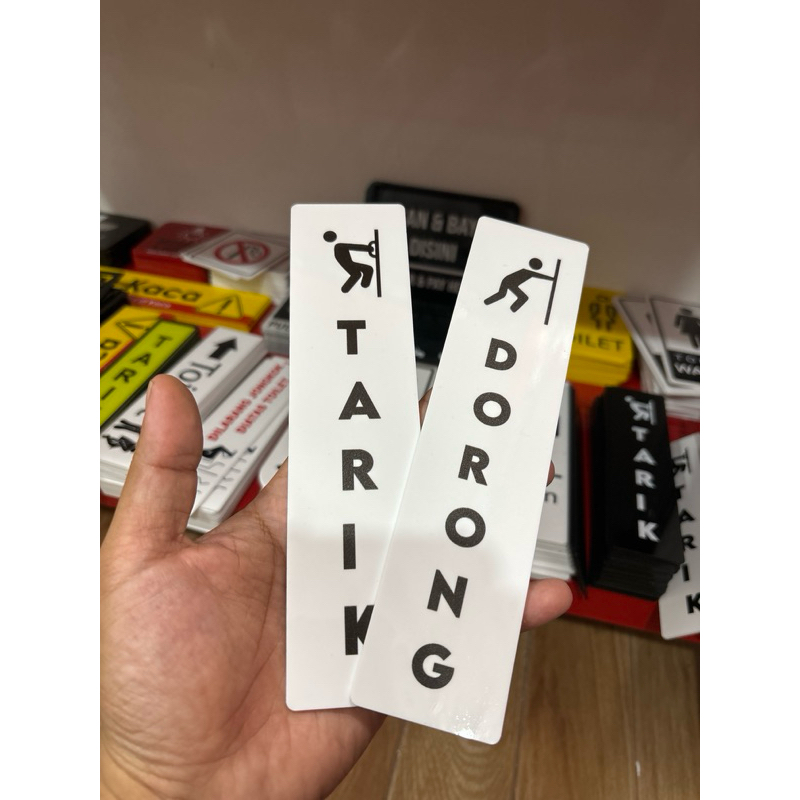 Jual Acrylic sign board plat tulisan TARIK & DORONG (harga sepasang ...