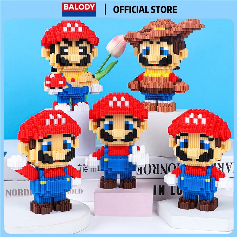 Jual BALODY Mainan Mario Nano Blocks DIY Karakter Hadiah Anak Mini 3D ...