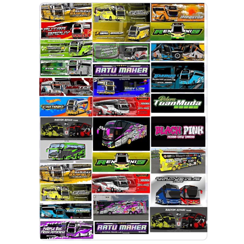Jual stiker bus Basuri viral TELOLET isi 1lembar bus Basuri | Shopee ...