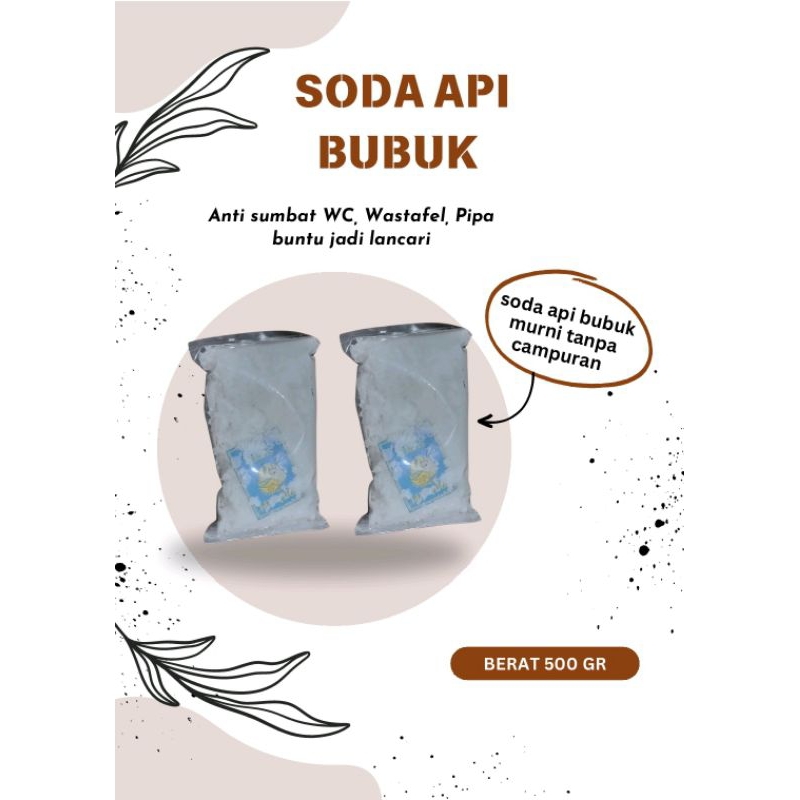 Jual bubuk soda api 500grm anti sumbat wc wastafel pipa buntu lancar ...