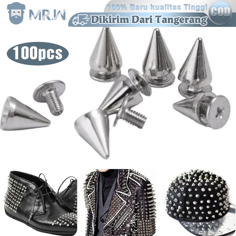 Jual 100pcs Stud Spike Set 7x10mm Spike Stude Nikel Kuat Mengkilap Stud ...
