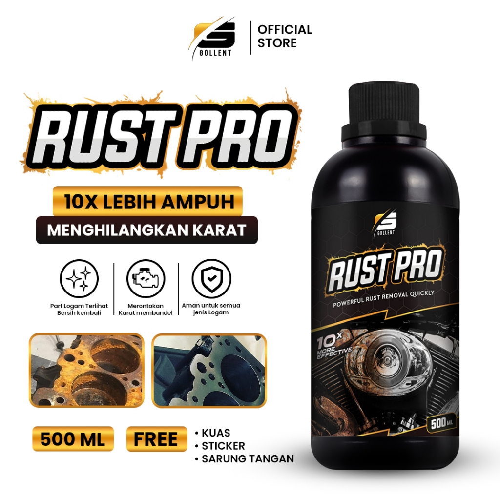 Jual GOLLENT Rust Pro Penghilang Karat dan Noda Kerak Serbaguna 500ml | Shopee Indonesia