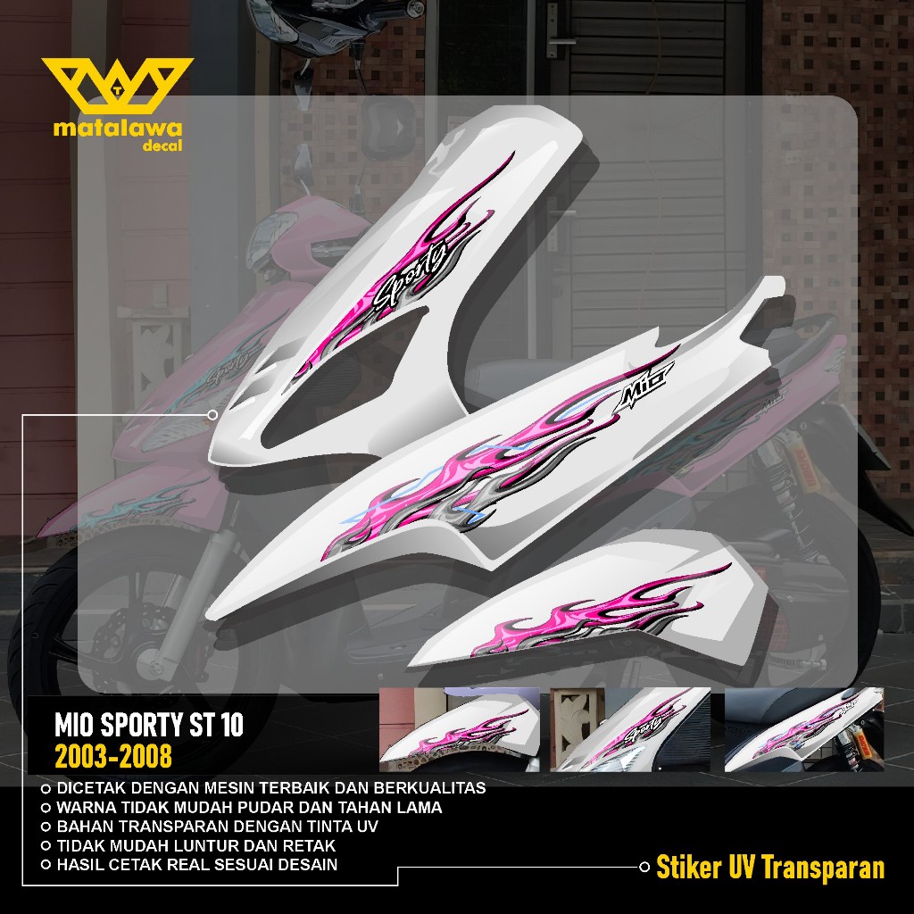 Jual Sticker Striping Variasi Transparan Uv Mio Sporty 2003 2004 2005 ...