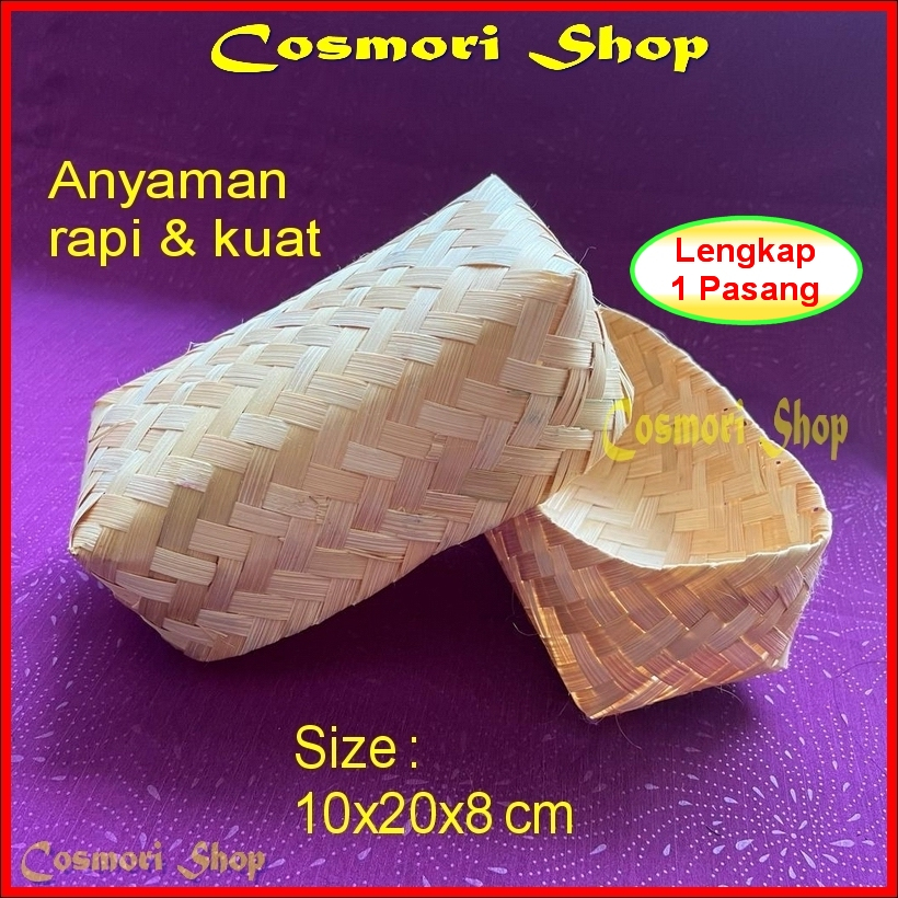 Jual Besek Anyaman Bambu 10x20 Untuk Hajatan Nasi Berkat Hantaran Kue ...