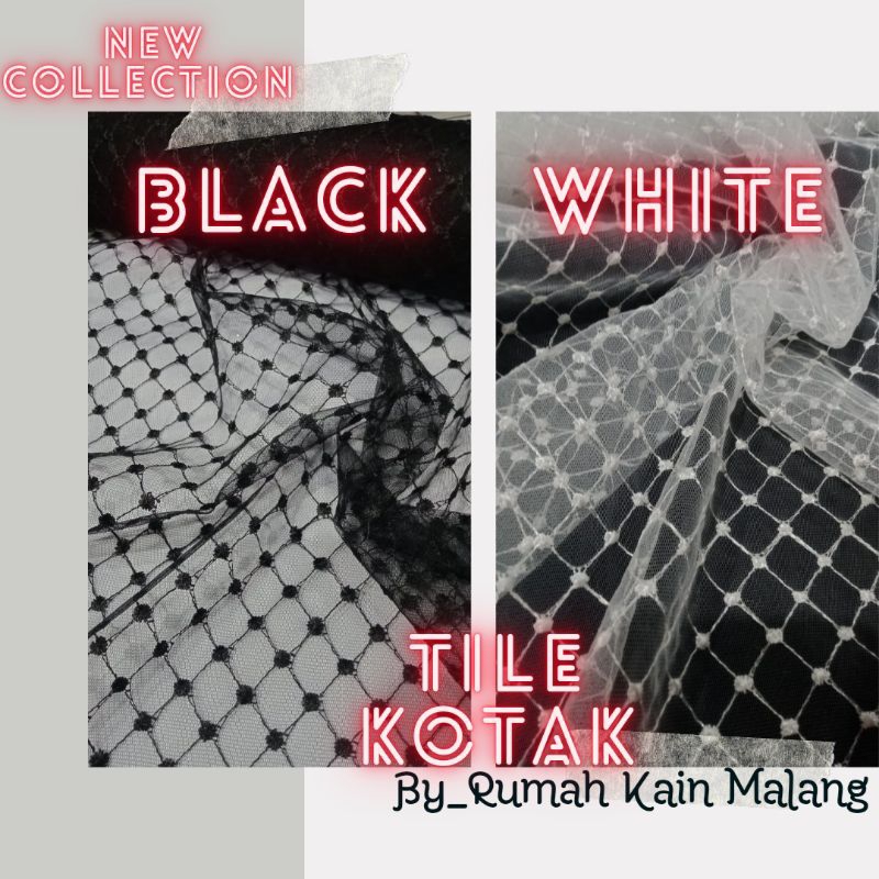 Jual KAIN TILE KOTAK / TILE JARING KOTAK ( HARGA PER 1 METER ) | Shopee ...